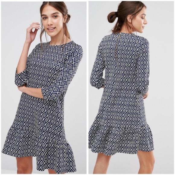 ASOS | Dresses | Asos Closet Geometric Peplum Hem Dress | Poshmark